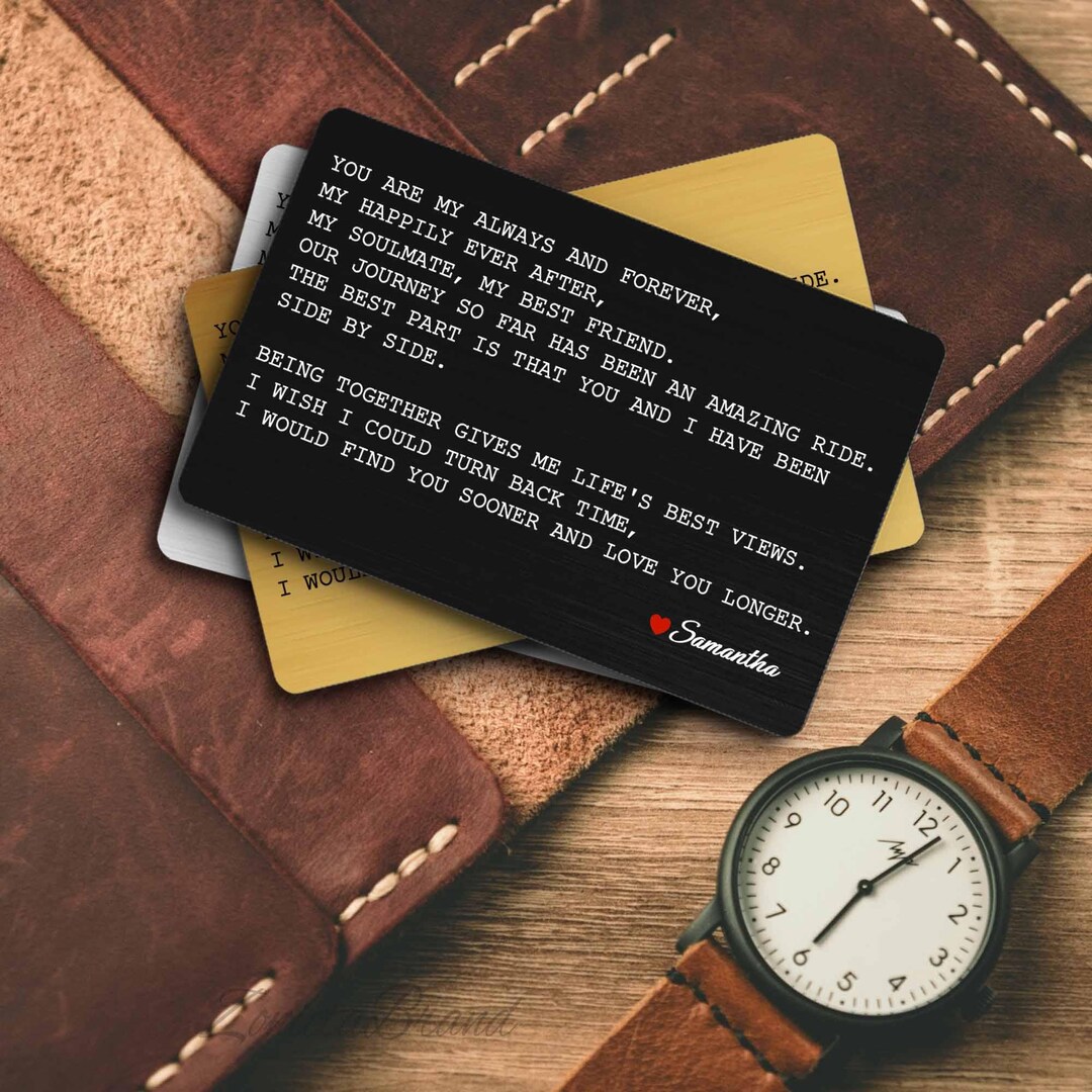 Engraved Valentine Wallet Card for Boyfriend, Valentine Gift for ...