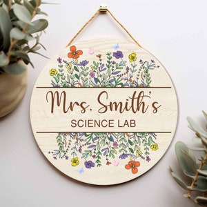 Science Teacher Name Door Sign, Custom Science Lab Decor for Teacher ...