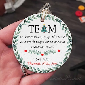 Personalized Best Team Ever Ornament, Christmas Gift for the Best Team ...