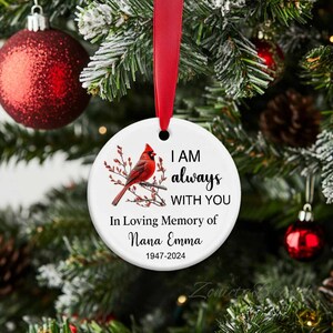 Personalized Memorial Cardinal Ornament, Christmas Cardinal in Loving ...