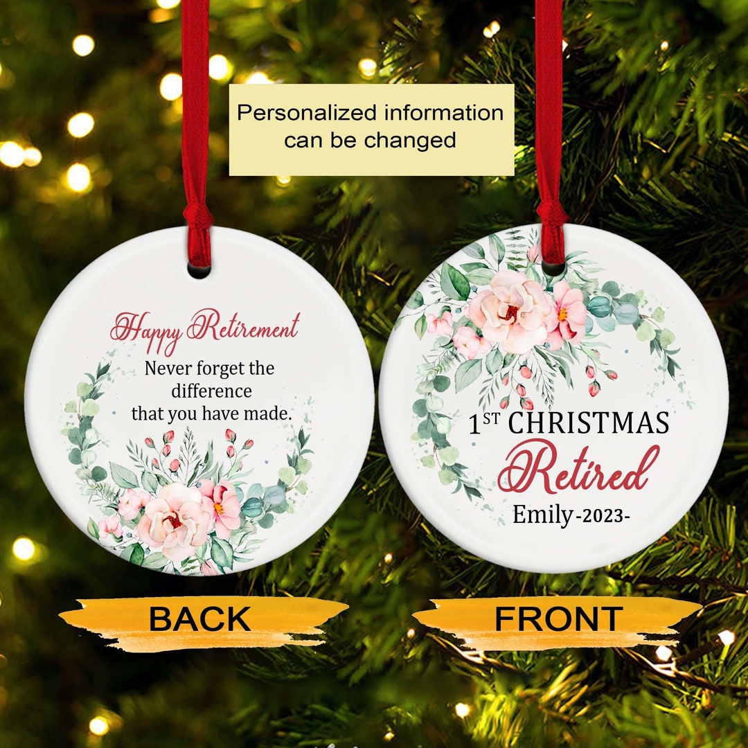 First Christmas Retired Ornament, Happy Retirement Ornament for Friend ...