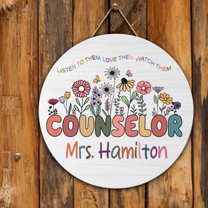 Guidance Counselor Personalized Sign, School Counselor Office Sign ...