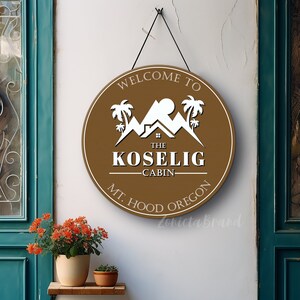 Custom Cabin Sign, Lodge Sign, Wooden Door Sign, Wooden Cabin Name ...