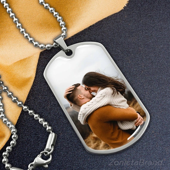 Personalized photo dog tag necklace store