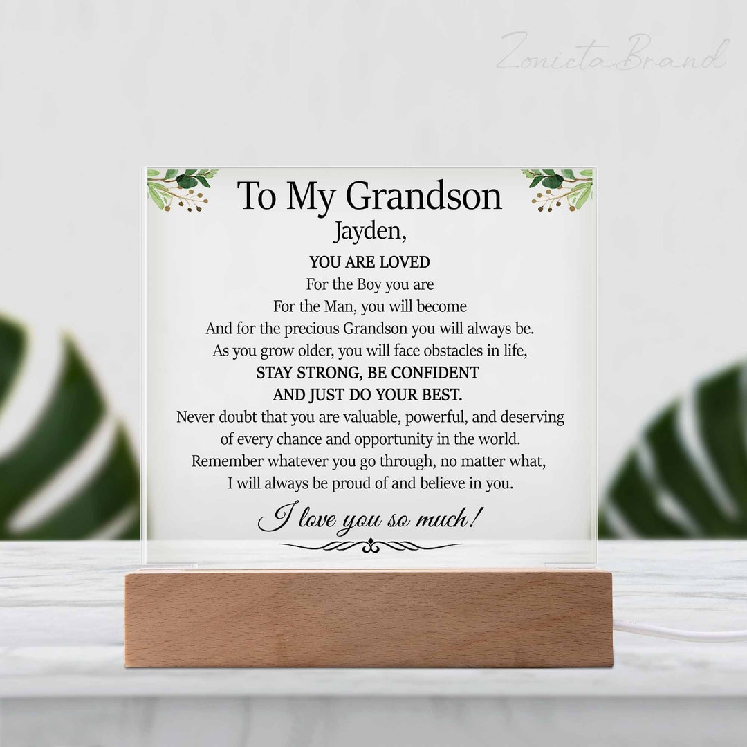 Personalized Birthday Gift for Great Grandson/grandson, Grandson Plaque ...