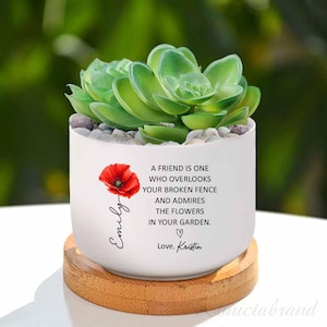 Personalized Best Friend Birth Month Plant Pot, Friendship Floral ...