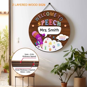 Speech Therapy Door Sign, Personalized Welcome to Speech 3D Door Sign ...