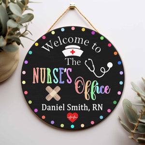 Personalized Nurse Office Door Hanger, Custom Door Sign for Nurse ...