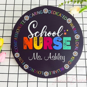 School Nurse Personalized Door Sign, School Nurse Unique Gift, School ...