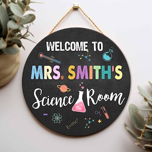 Science Teacher Name Door Sign, Science Classroom Decor, Personalized ...