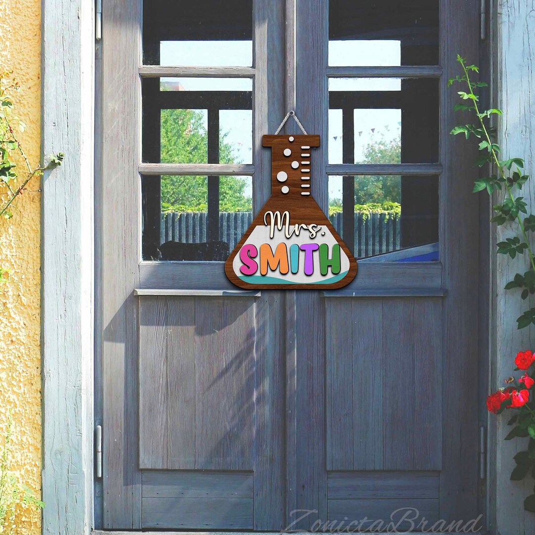 Custom 3D Science Teacher Name Sign, Personalized Science Classroom ...
