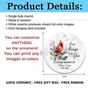 Personalized Memorial Cardinal Ornament Christmas Cardinal in - Etsy