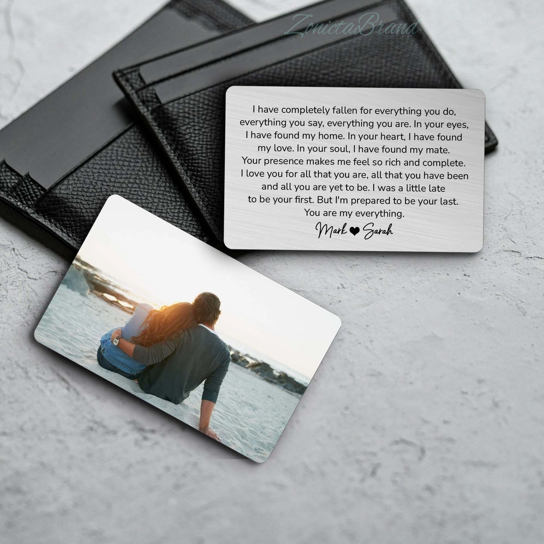Personalized Metal Wallet Card to My Man, to My Man Sentimental Gift ...