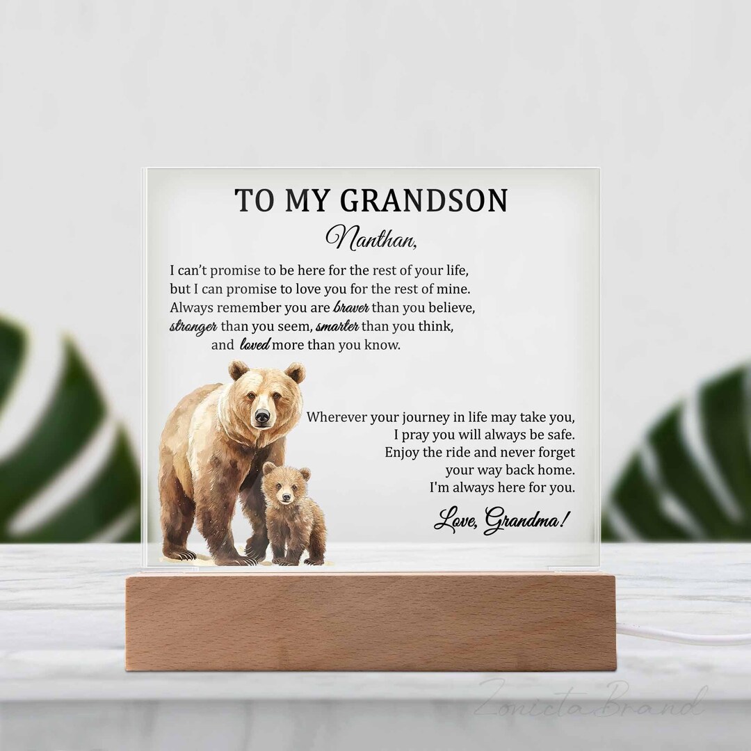 Personalized Grandson Acrylic Plaque Gift, Sentimental Gift for ...