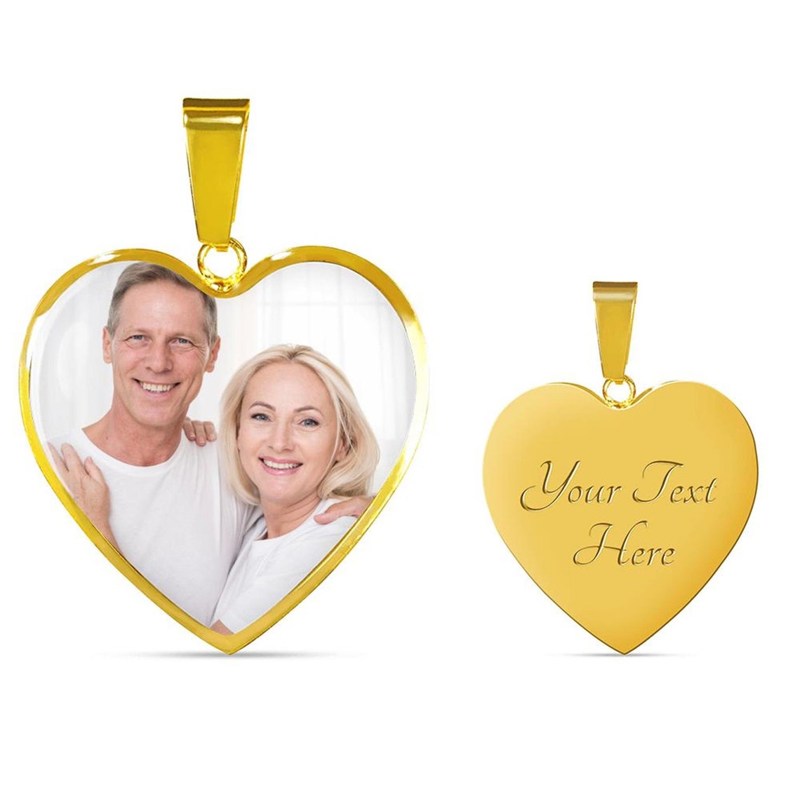 Personalized Photo Picture Heart Necklace Engraved Photo | Etsy