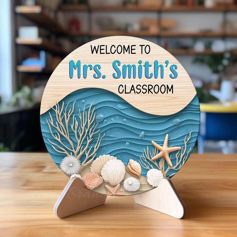 Personalized Ocean Theme Sign for Classroom Decor, Ocean Coastal ...