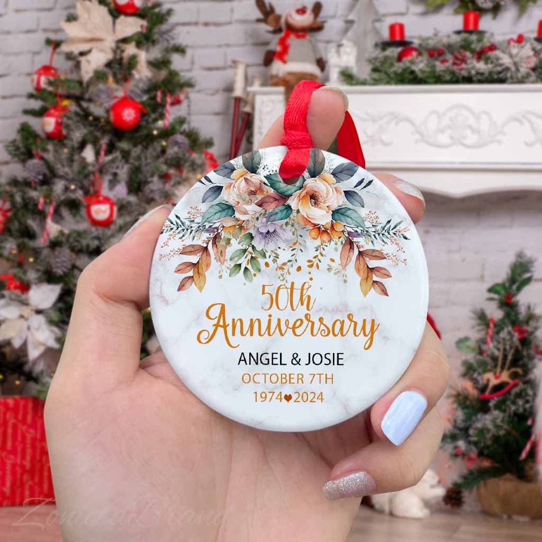 Personalized 50th Anniversary Ornament, Wedding Anniversary Gift for ...