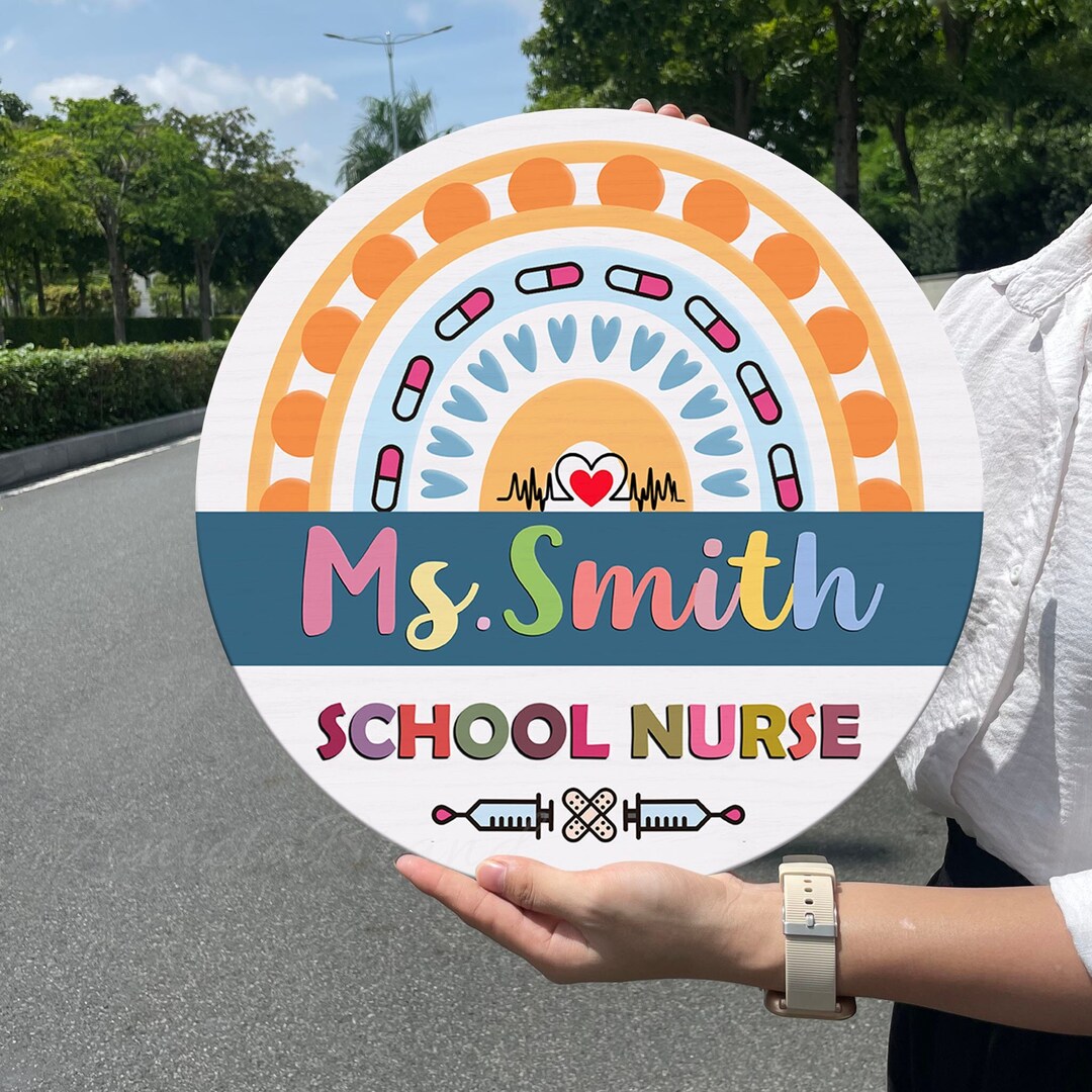 School Nurse Door Sign, Nurse Personalized Sign, New Nurse Gift, School ...
