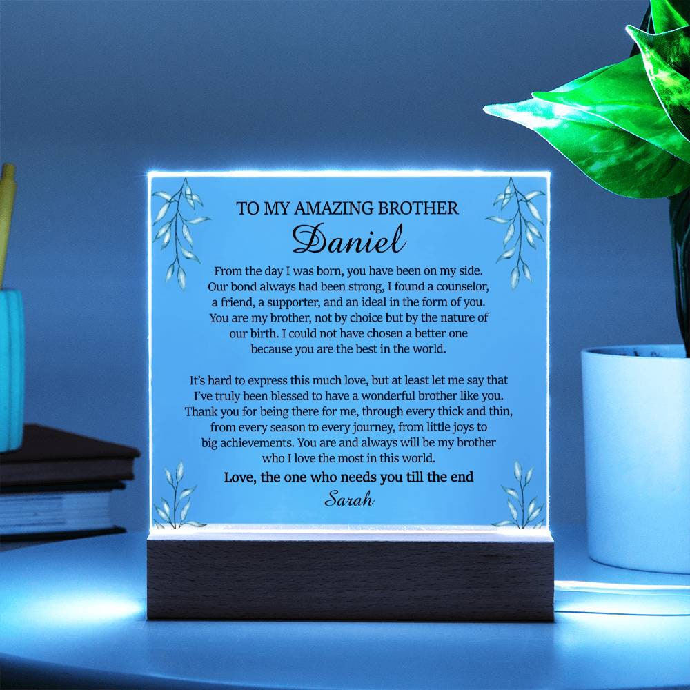 Personalized Plaque for Brother, Sentimental Gift for Brother From ...