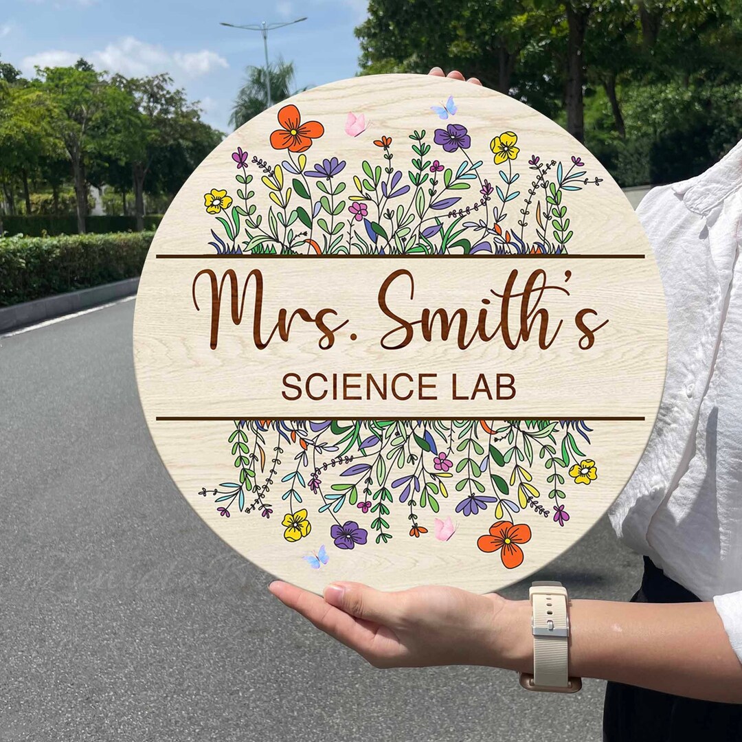Science Teacher Name Door Sign, Custom Science Lab Decor for Teacher ...