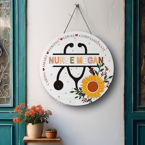 Personalized Nurse Door Hanger, Special Gift for New Nurse, Nurse Door ...