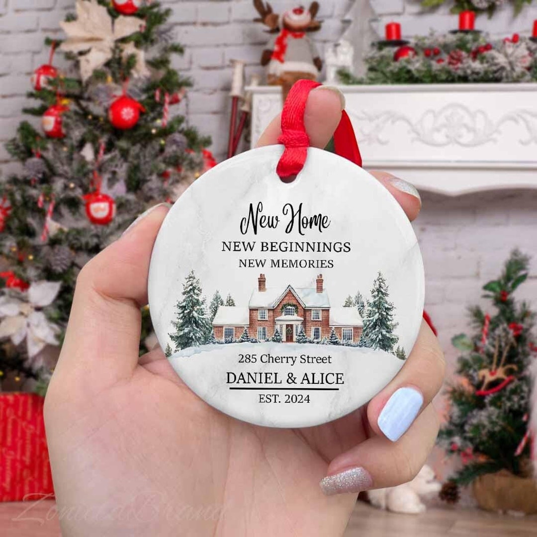 New Home New Beginnings New Memories, Personalized New Home Christmas Ornament, Couple New Home ...
