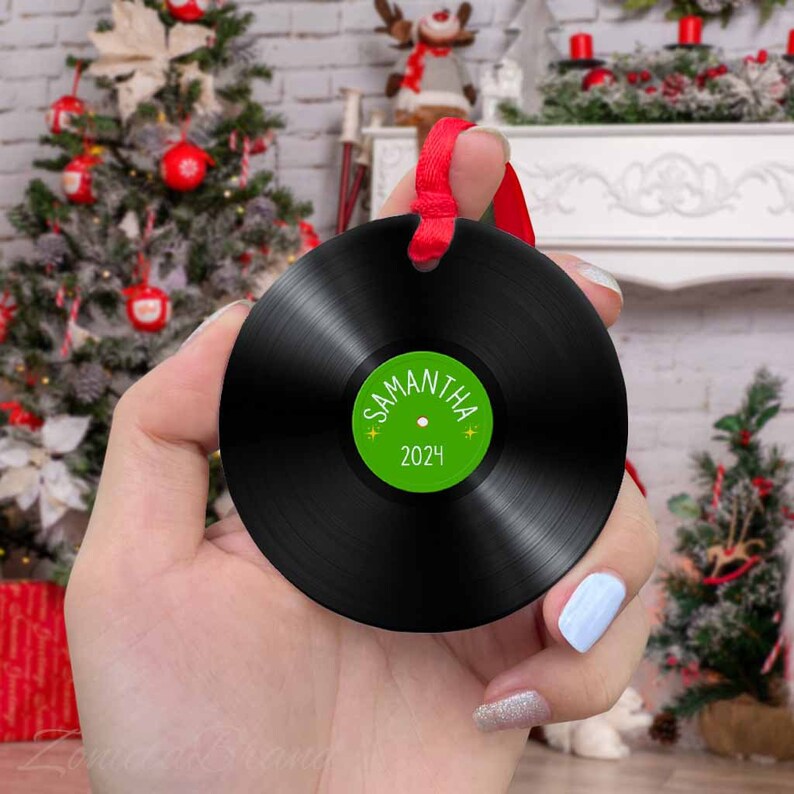 Personalized Vinyl Record Ornament, Christmas Vinyl Record Song ...