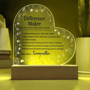 Personalized Difference Maker Heart Acrylic Plaque, Retirement Gift ...