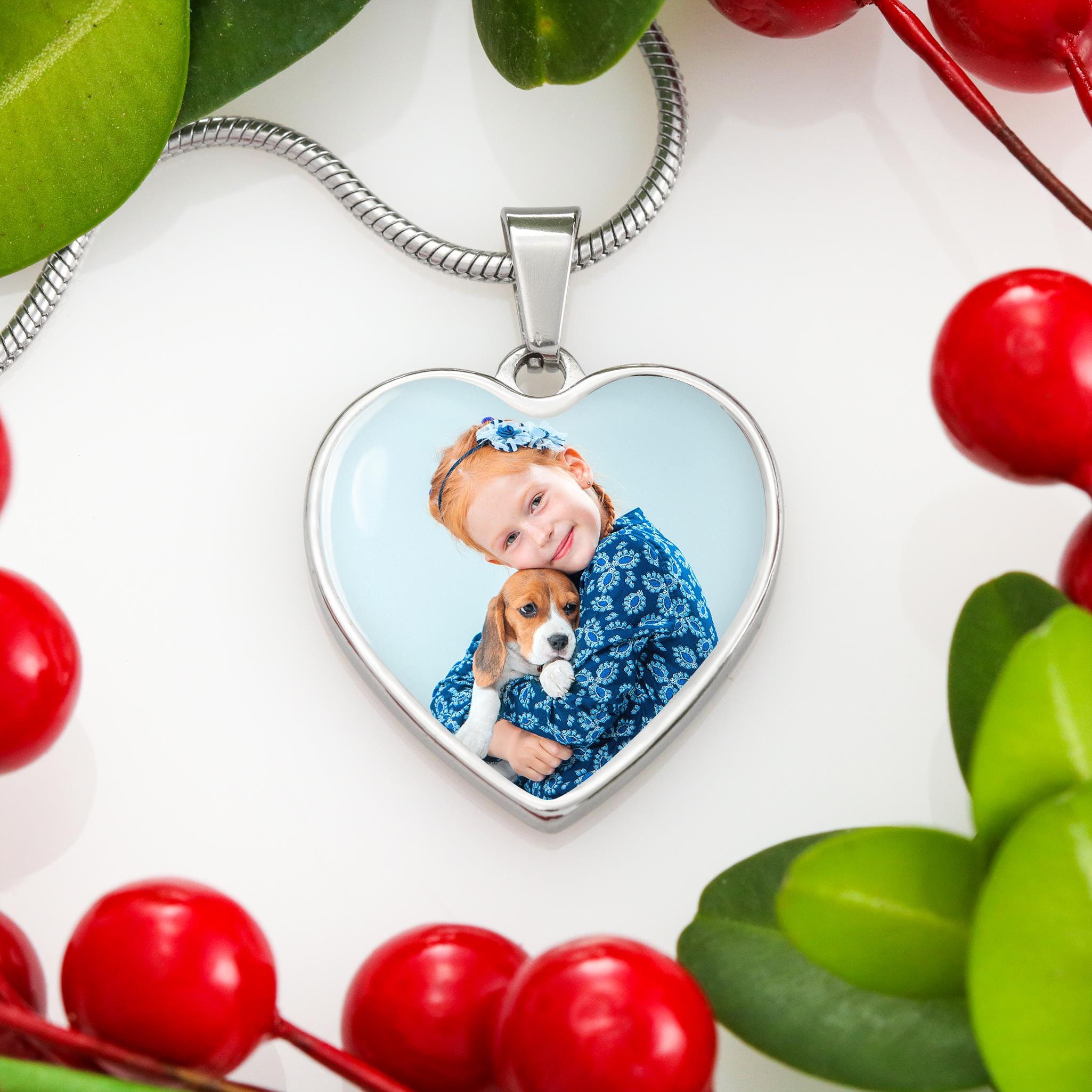 Custom Photo Necklace - Heart Pendant Picture Necklace - Unique ...