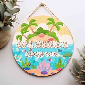 Ocean Sea Classroom Door Sign, Teacher Door Hanger, Teacher Door Sign ...