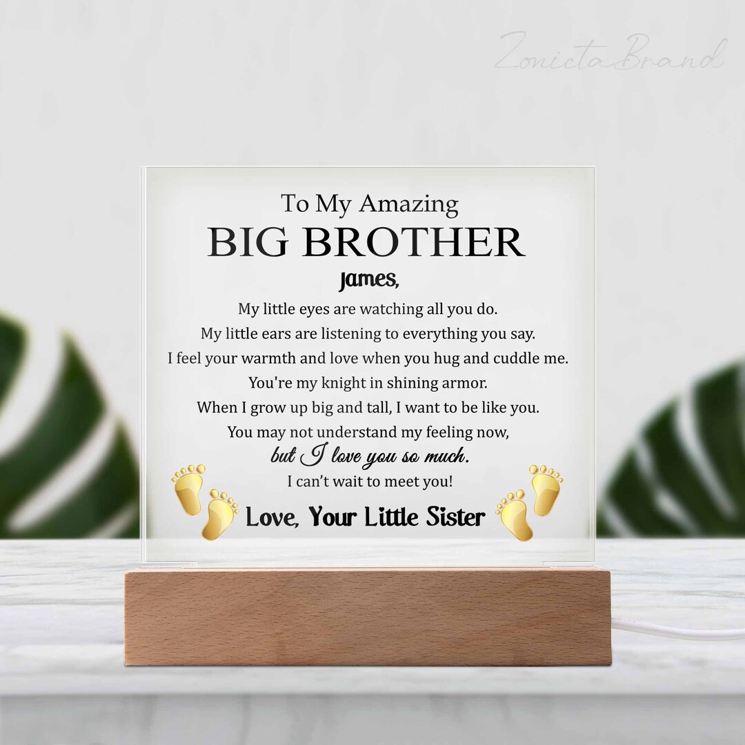 To My New Big Brother Plaque, Present for Big Brother When New Baby ...