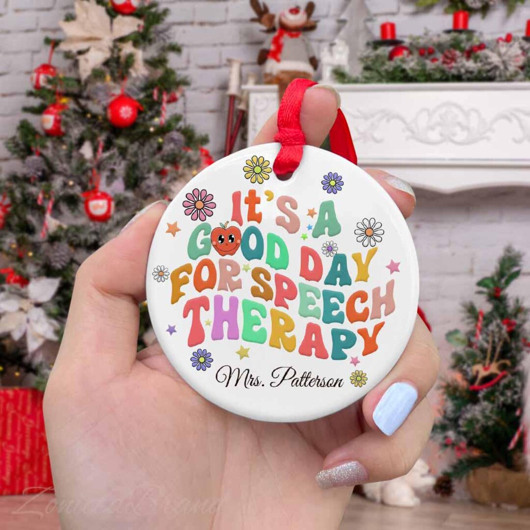 Personalized Speech Therapy Christmas Ornament, SLP Ornament, Speech ...