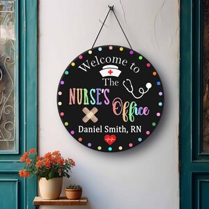 Personalized Nurse Office Door Hanger, Custom Door Sign for Nurse ...