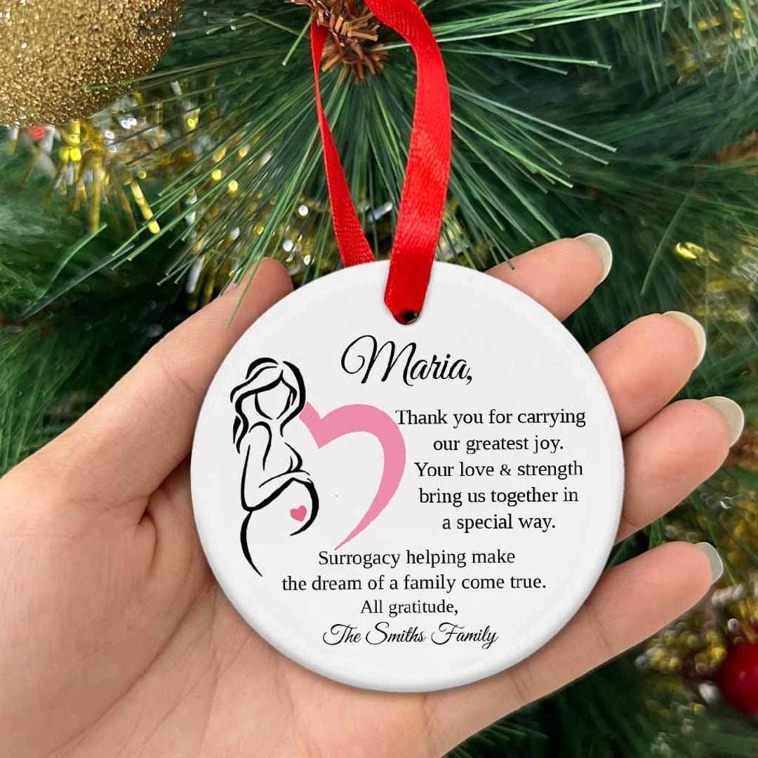 Personalized Surrogate Ornament Christmas Gift, IVF Thank You Ornament ...