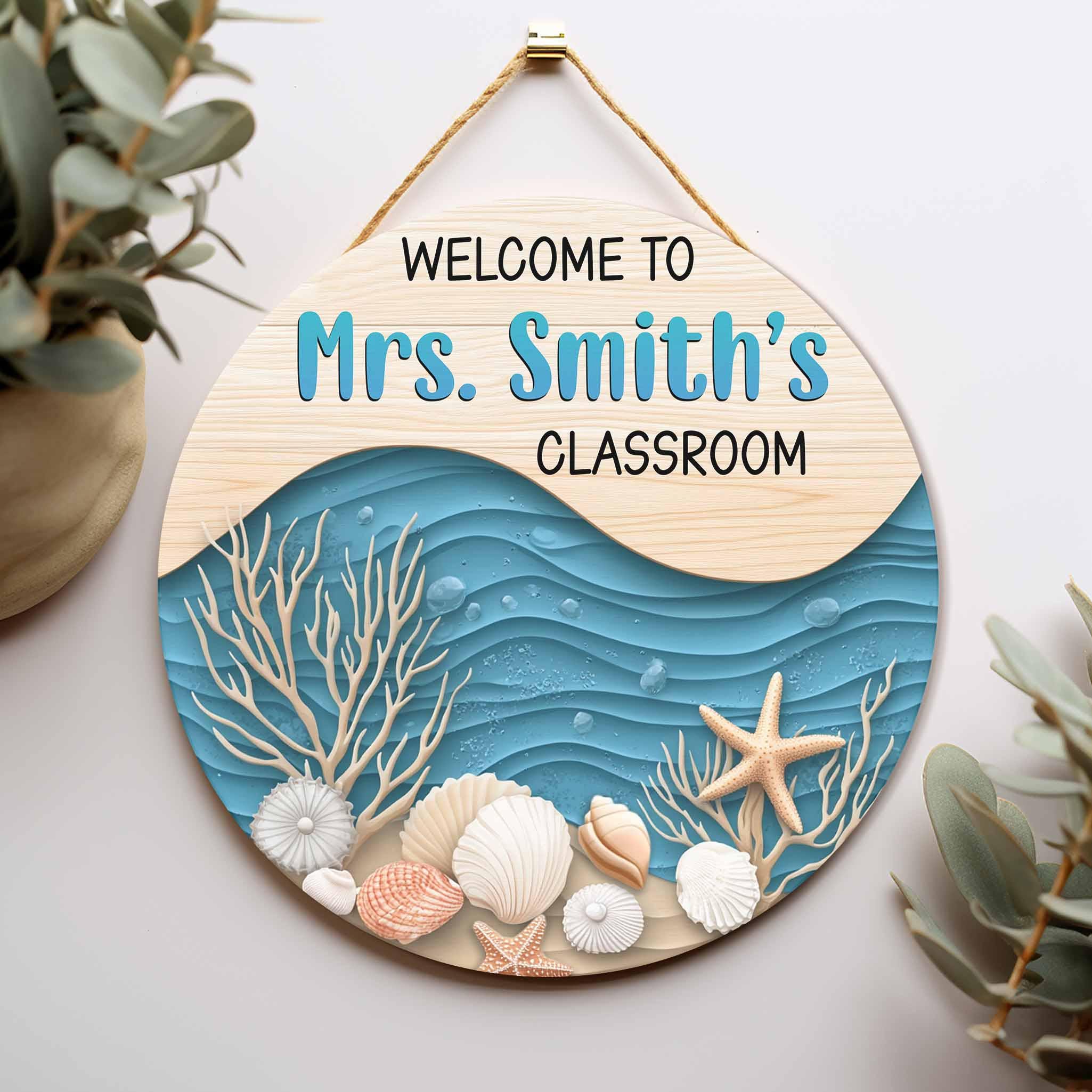 Personalized Ocean Theme Sign for Classroom Decor, Ocean Coastal ...