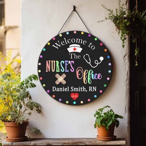 Personalized Nurse Office Door Hanger, Custom Door Sign for Nurse ...