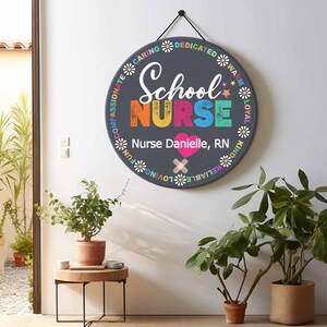 School Nurse Personalized Door Sign, School Nurse Gift, School Nurse ...