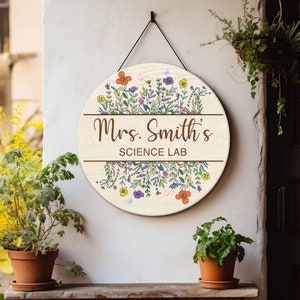 Science Teacher Name Door Sign, Custom Science Lab Decor for Teacher ...