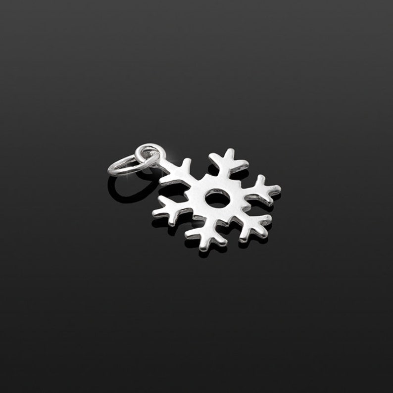 925 Sterling Silver Cut-out Snowflake Charm 15x11mm - Etsy