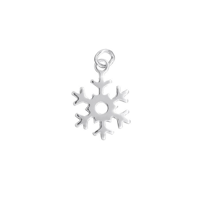 925 Sterling Silver Cut-out Snowflake Charm 15x11mm - Etsy