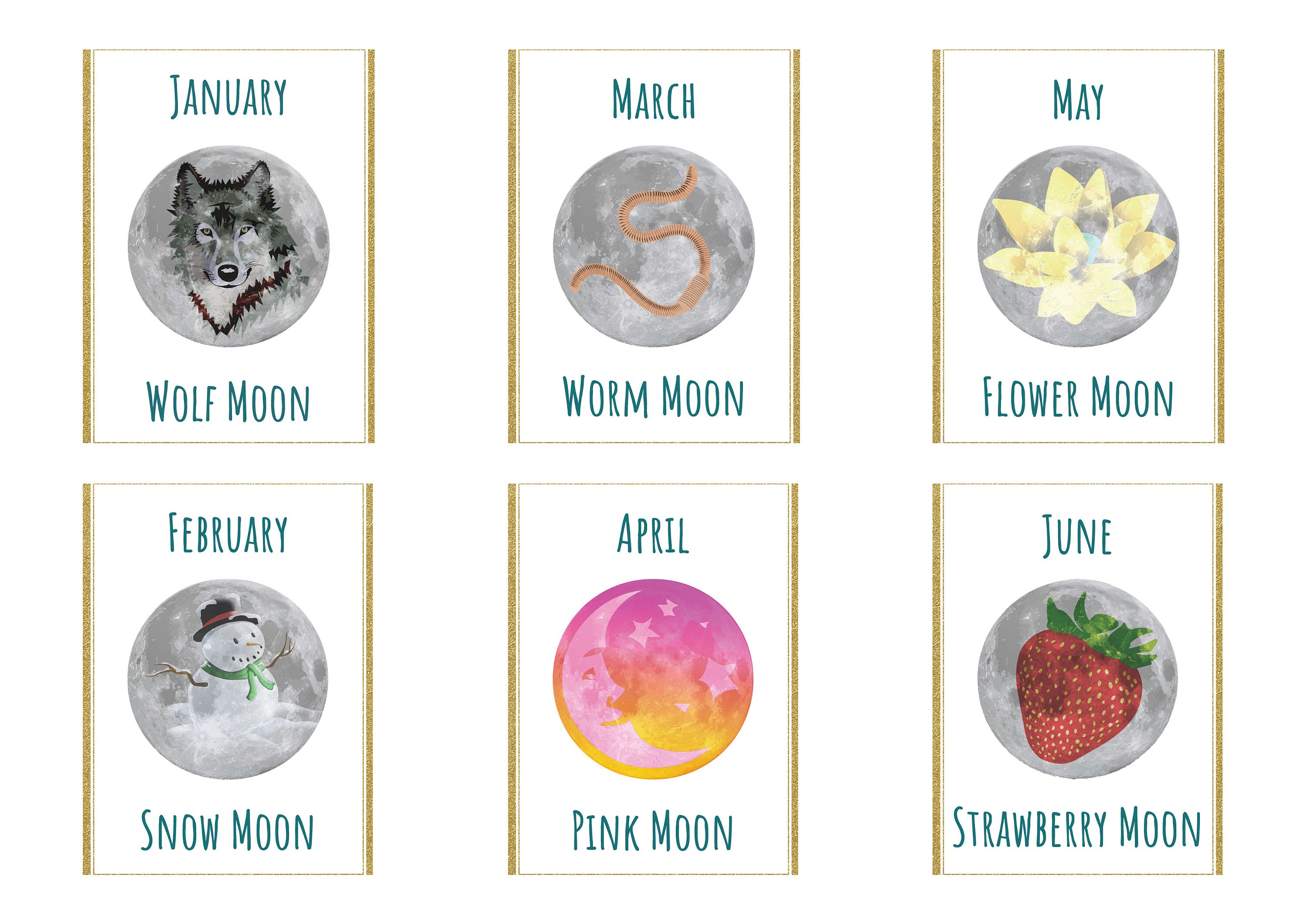 Full Moon Names Pack With Name Origins Spinner Craft - Etsy