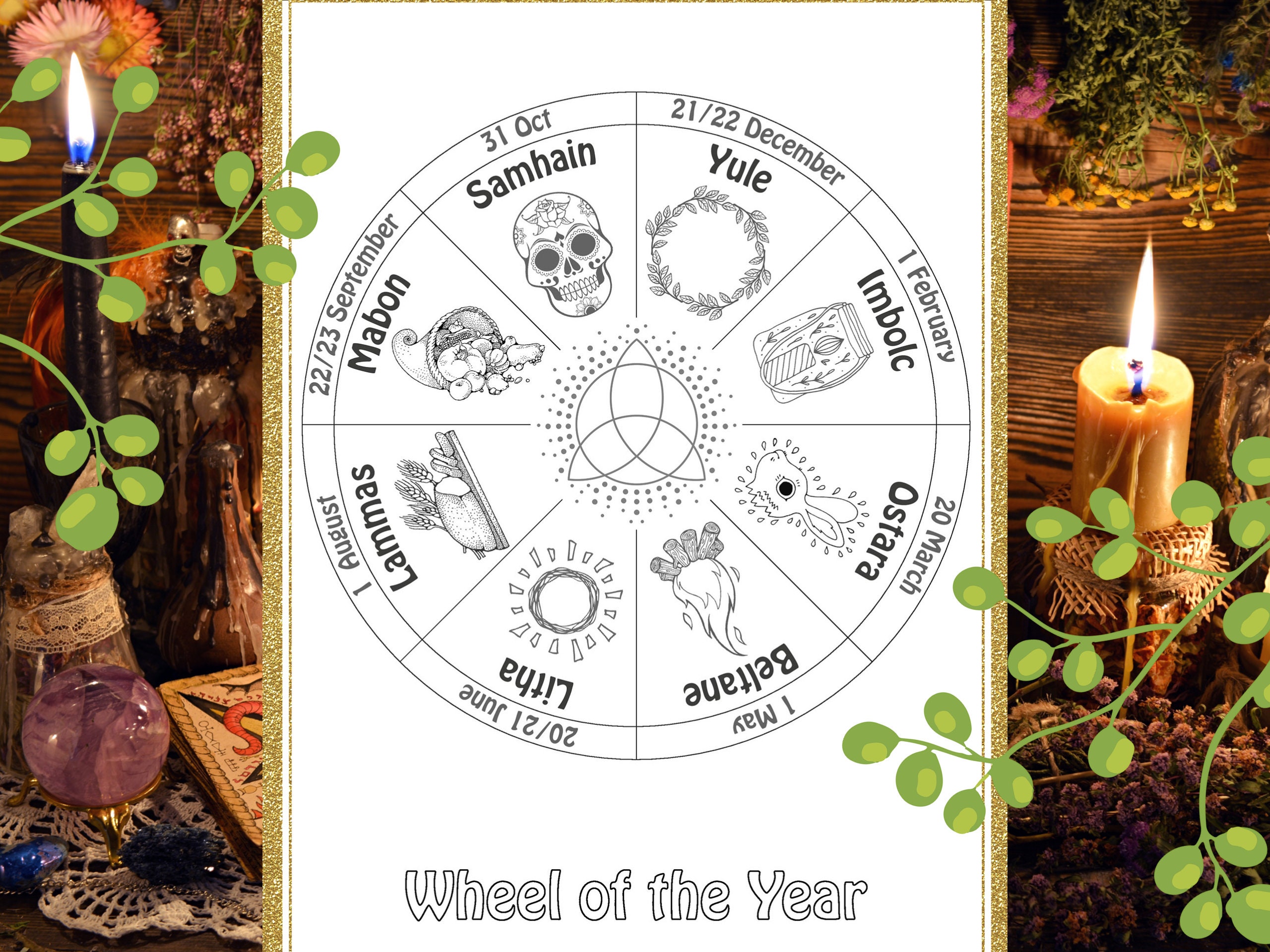 Children's Wheel of the Year Printable Calendar for - Etsy