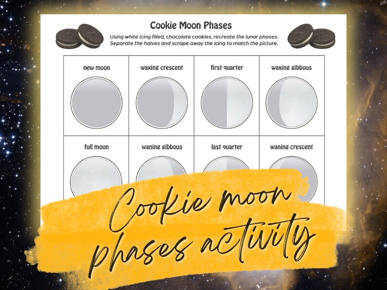 Oreo Cookie Moon Phases Sheet - Printable Fun Educational Activity Page ...