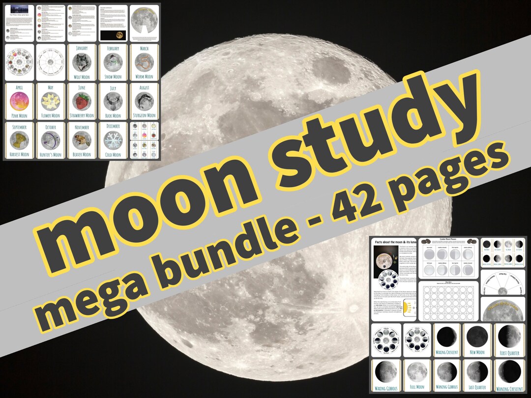 Moon Study Educational Craft Printable Activity Bundle - Etsy