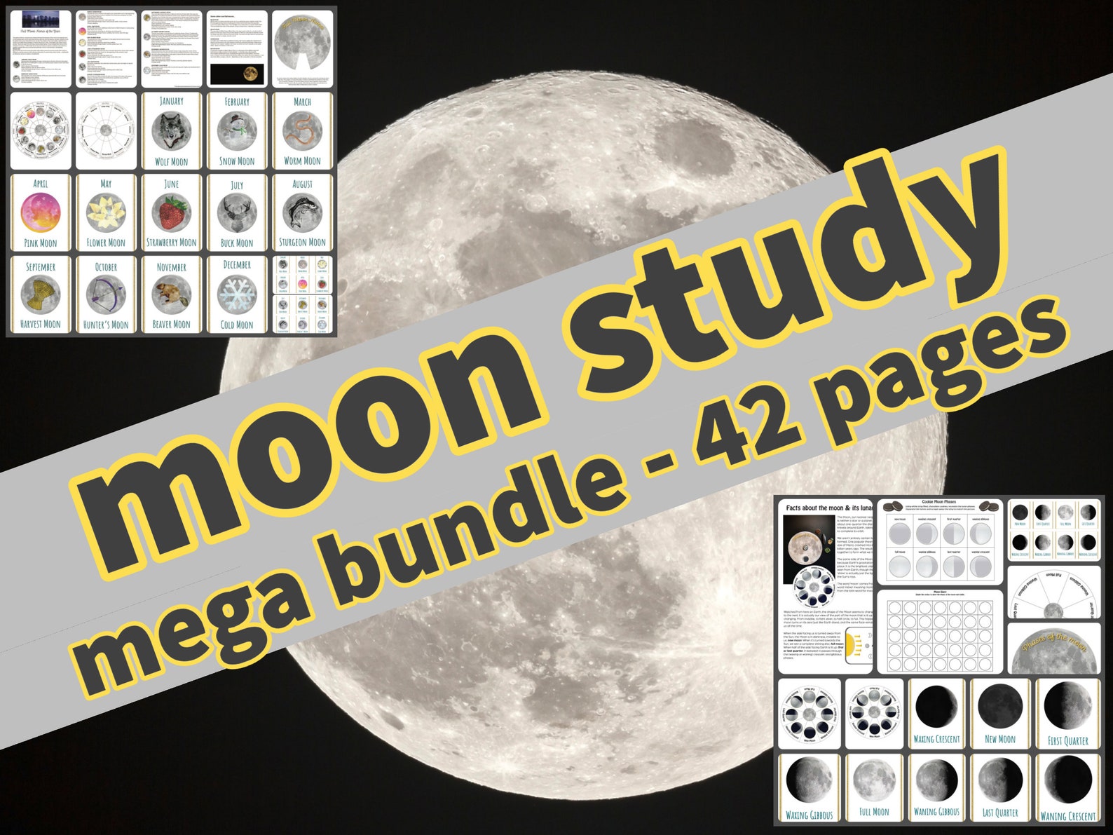 Moon Study Educational Craft Printable Activity Bundle - Etsy