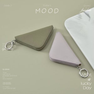 Luxurious Genuine Leather Triangular Key Case Compact and Elegant ...