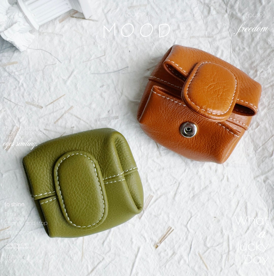 Leather Wallet in Macaron Colors Compact and Charming - Etsy