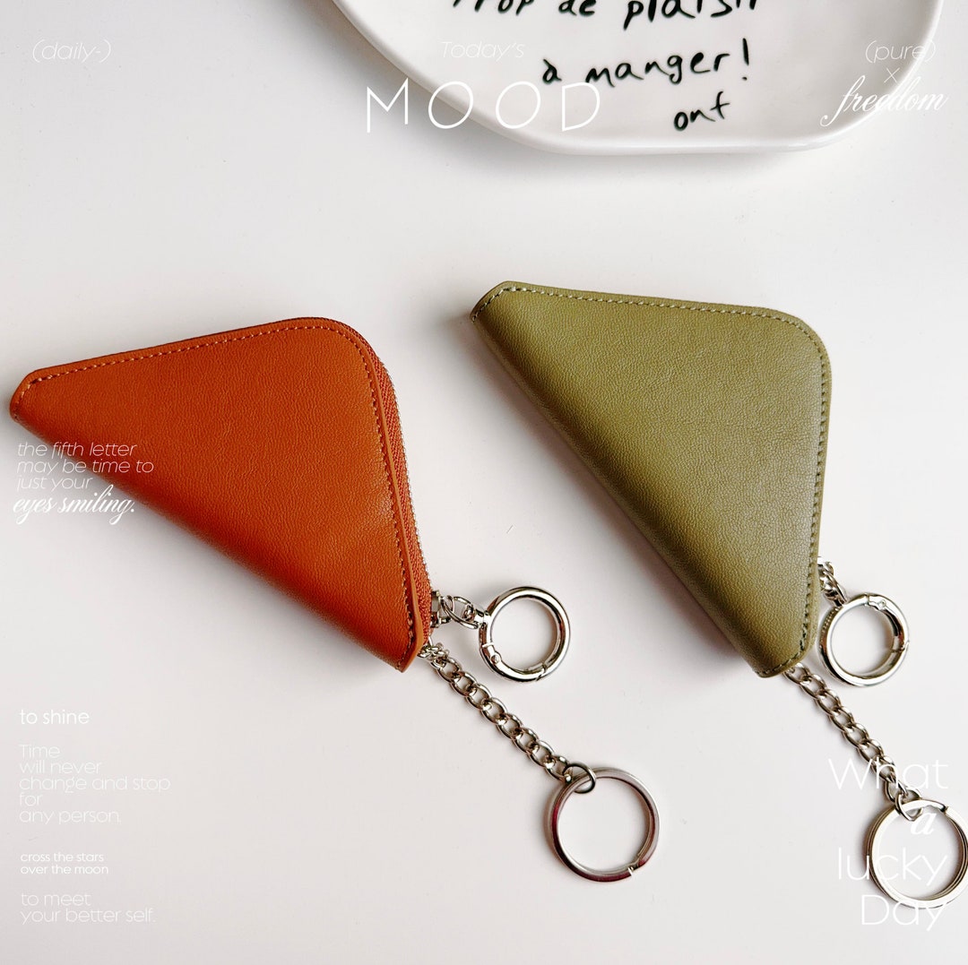 Luxurious Genuine Leather Triangular Key Case Compact and Elegant ...