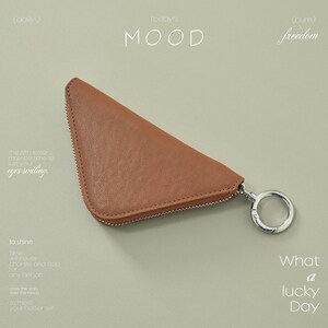 Luxurious Genuine Leather Triangular Key Case Compact and Elegant ...