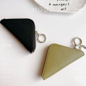 Luxurious Genuine Leather Triangular Key Case Compact and Elegant ...